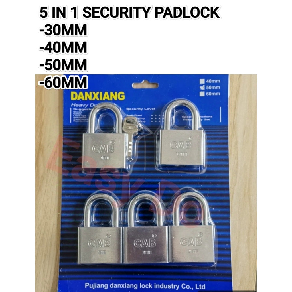 5 in1 (30/40/50/60MM) Heavy Duty Brass Safety Lock High Security ...