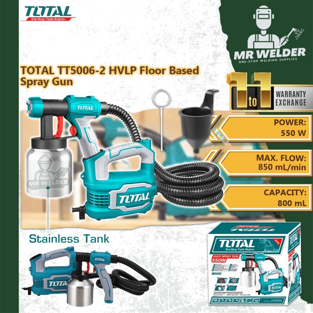 TOTAL Spray Gun 500W HVLP - TT5006-2 | TOTAL HVLP Electric Floor Based ...