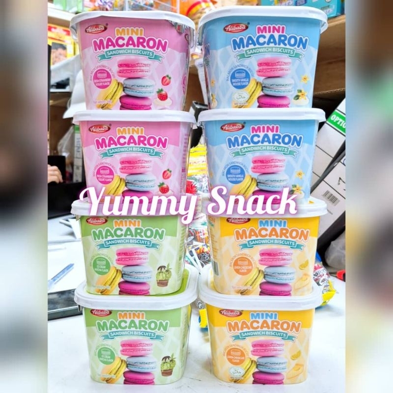 (10-11pcs) Alibaba Mini Macaron Sandwich Halal Ready Stock Ice Cream Matcha Vanilla Strawberry ...