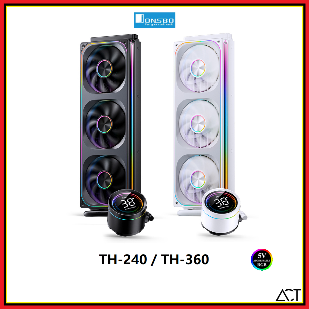 Jonsbo TH-240 / TH-360 Digital CPU Aio Cooler 240mm 360mm Black / White ...