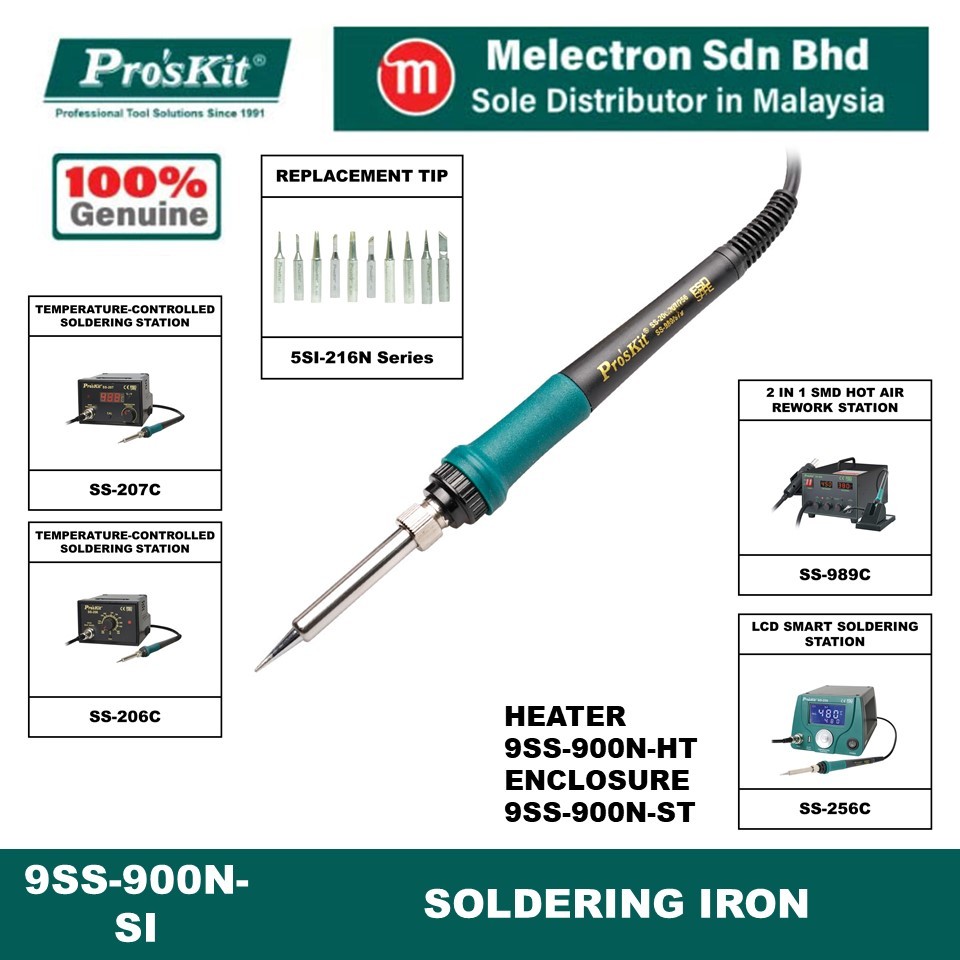 Pro'sKit 9SS-900N-SI Soldering Iron for SS-206/207/256/989 | Shopee ...