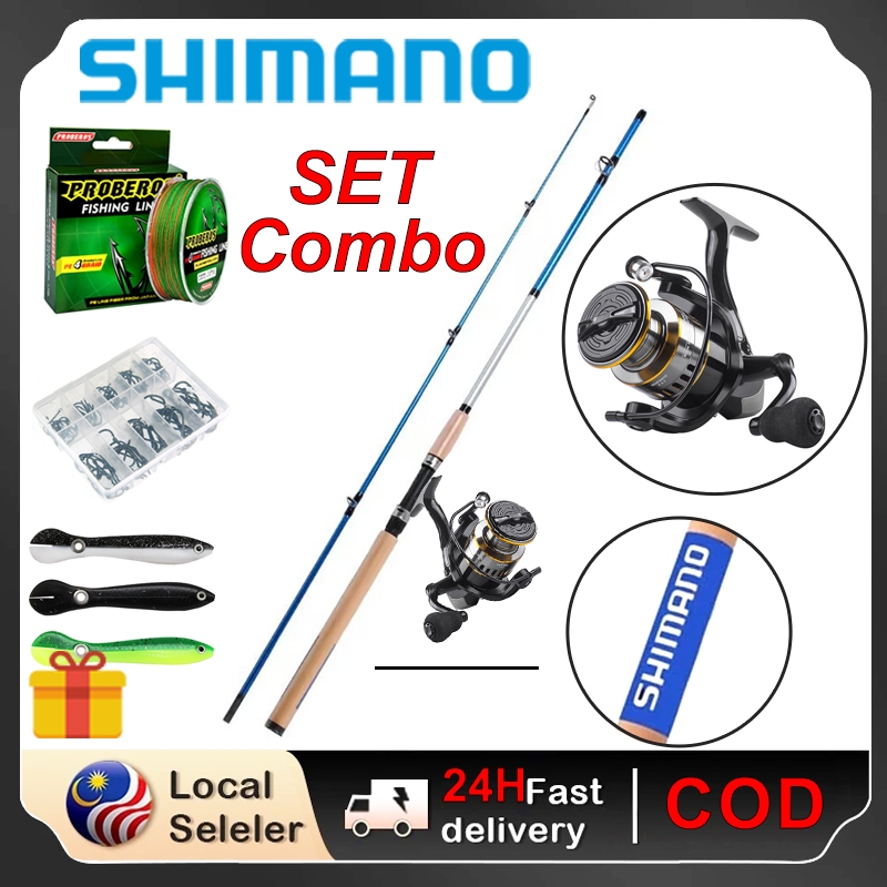 SHIMANO Fishing Rod Set Barang Mancing Set Fishing Reel Rod Combo 1 Set ...