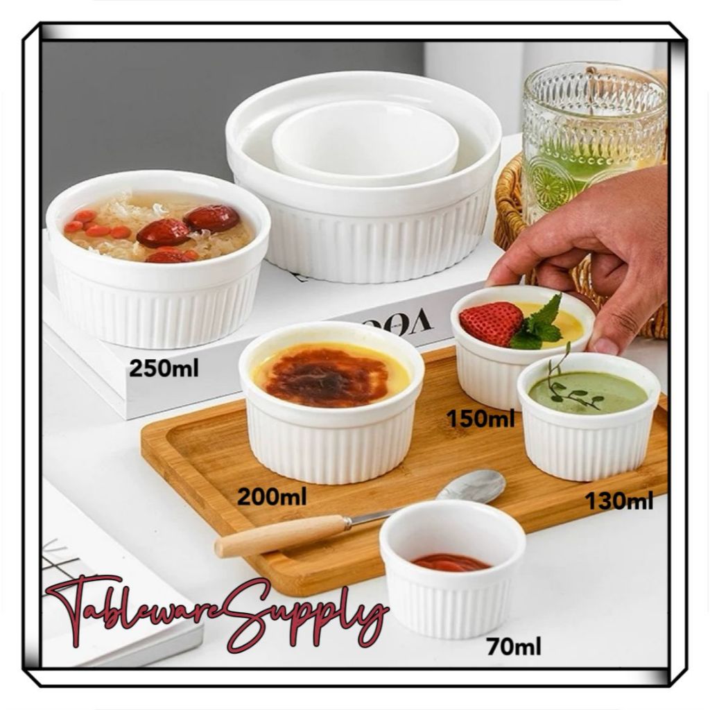 (TablewareSupply)Ceramic Souffle Bowl Ramekin Bowl Sauce Dish Dessert ...