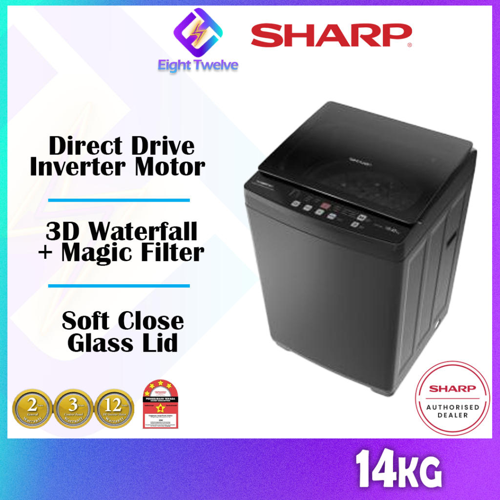 [FREE DELIVERY] Sharp Inverter Top Load Washing Machine | Mesin Basuh ...
