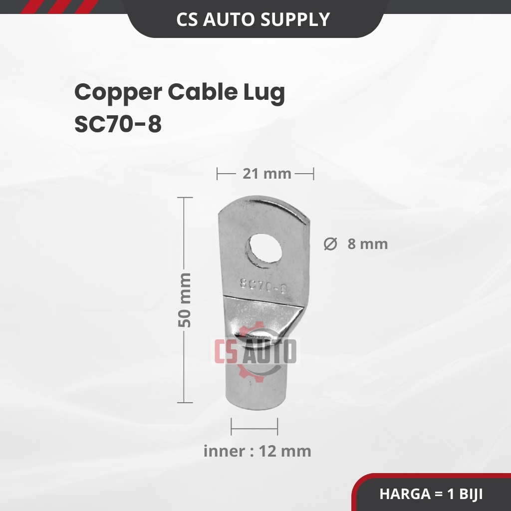 CS SC70-8 Battery Bolt Hole Tinned Copper Cable lug Battery Terminal ...