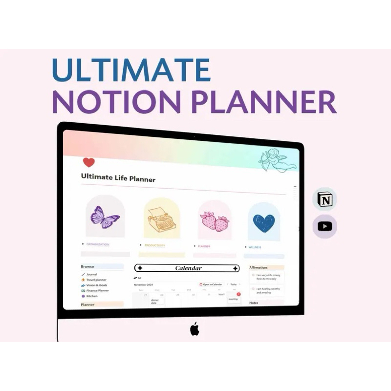 Notion Template - Notion Life Planner, All-in-One Template, Notion Dashboard, Ultimate Notion ...