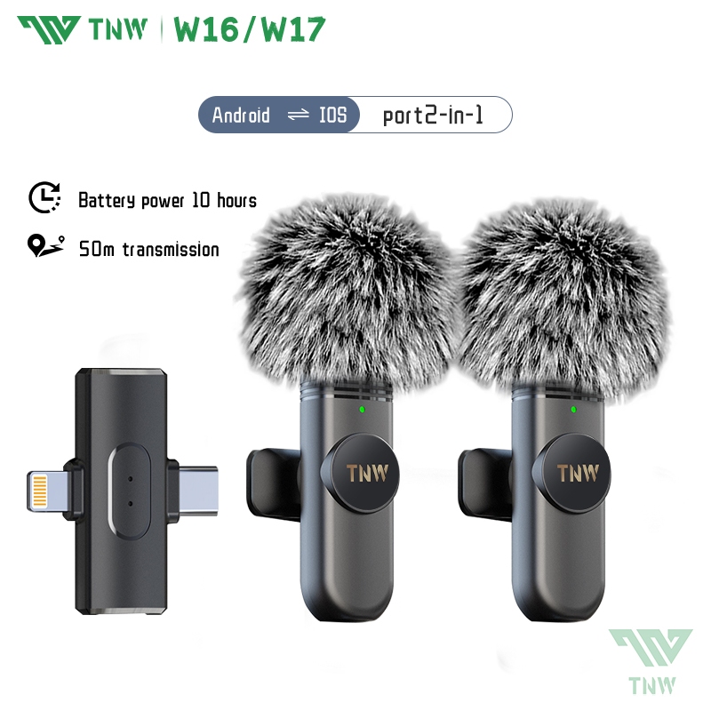 TNW W16/W17 Wireless Lavalier Microphone Dual Portable Mini Mic for ...