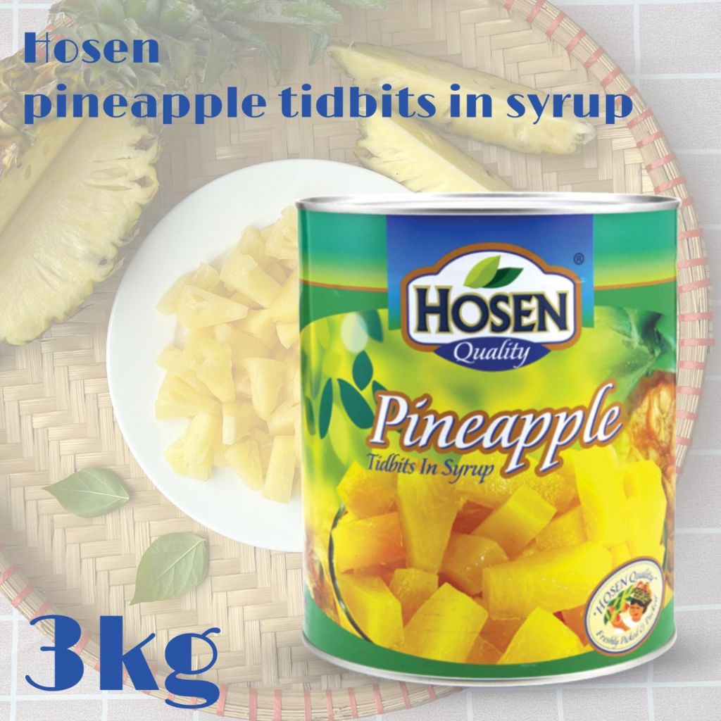 HOSEN PINEAPPLE TIDBITS IN SYRUP/ HOSEN CANNED FRUIT/ NENAS 3KG ...