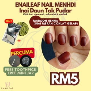 INAI DAUN MAROON MERAH COKLAT GELAP | ENAILEAF SET MINI | INAI KUKU ...