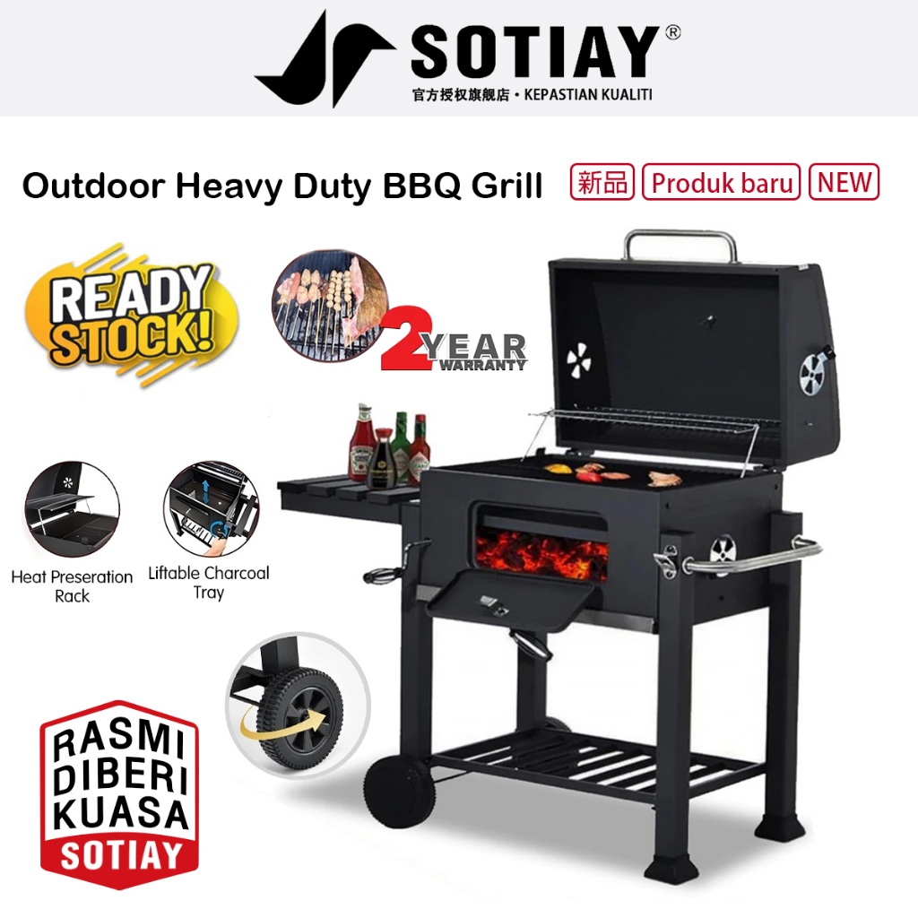 Outdoor Heavy Duty BBQ Grill 8 - 10 Person Large Portable BBQ Grill ...