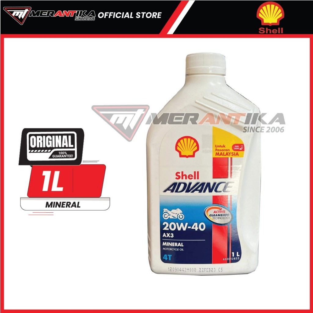 MERANTIKA | SHELL Advance AX3 4T Mineral 20W40/SAE 40 1L Motorcycle Oil ...