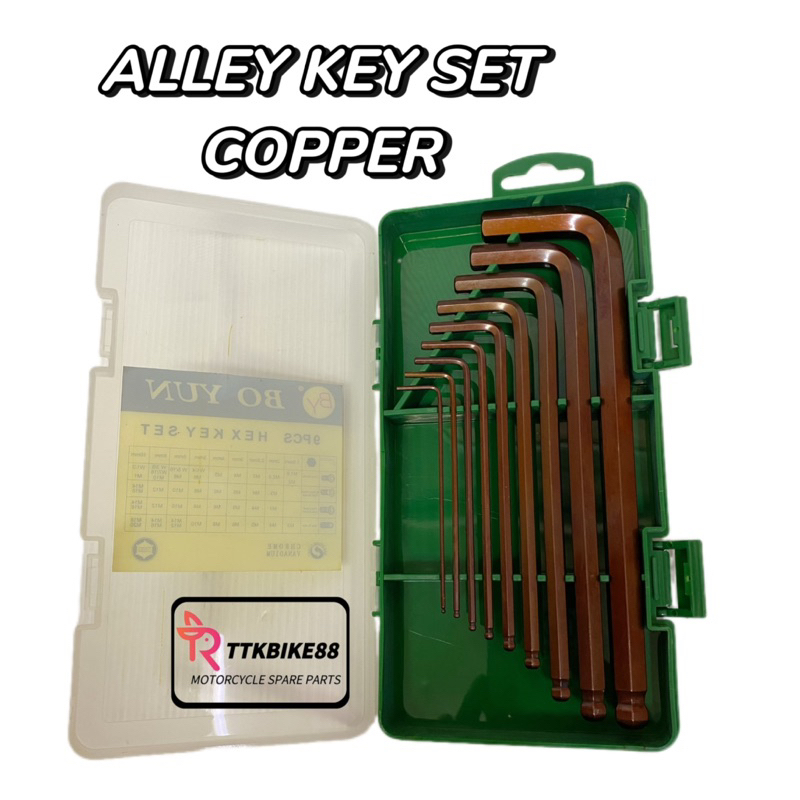 ALLEY KEY SET COPPER STEEL SPANNER L KEY 9pc | Shopee Malaysia