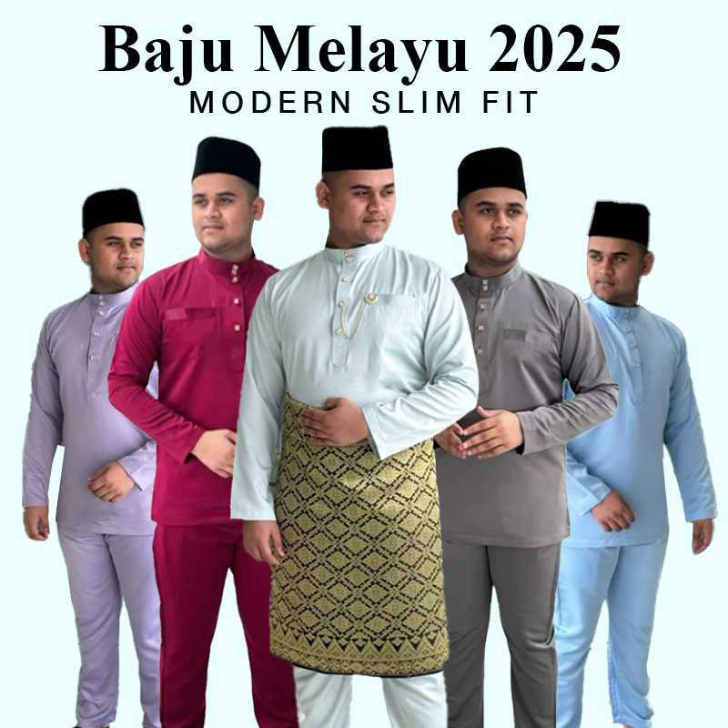 Baju Melayu Dewasa Modern Cutting Slim Fit Design | Baju Raya 2025 ...