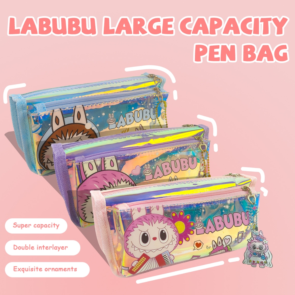 Labubu pencil case stationery box Cute cartoon Pen Bag Waterproof Large ...