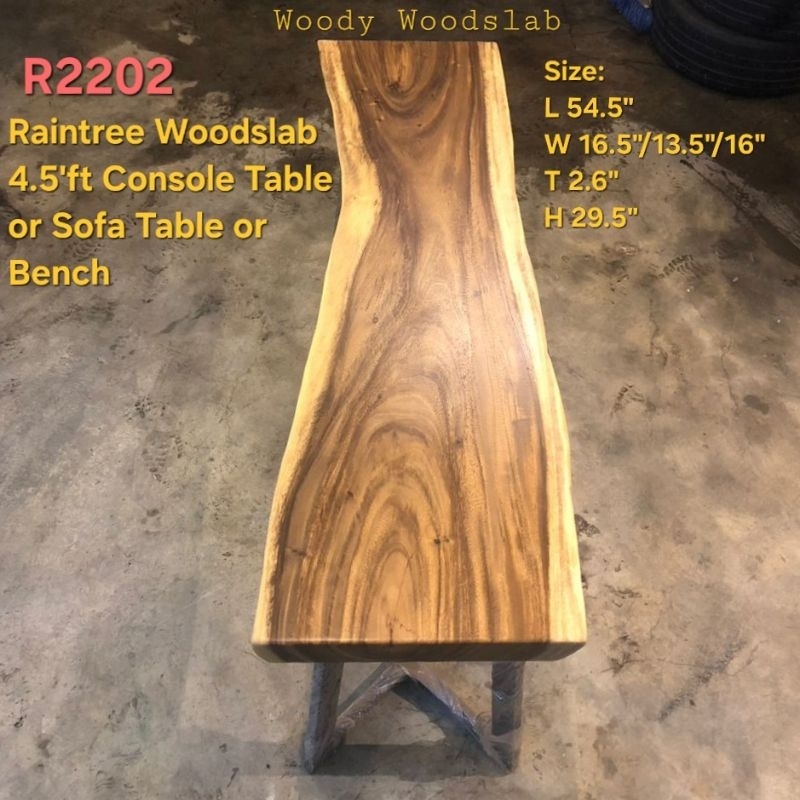 Raintree Woodslab 4.5'ft Console Table or Bench Solid Woodslab | Shopee ...