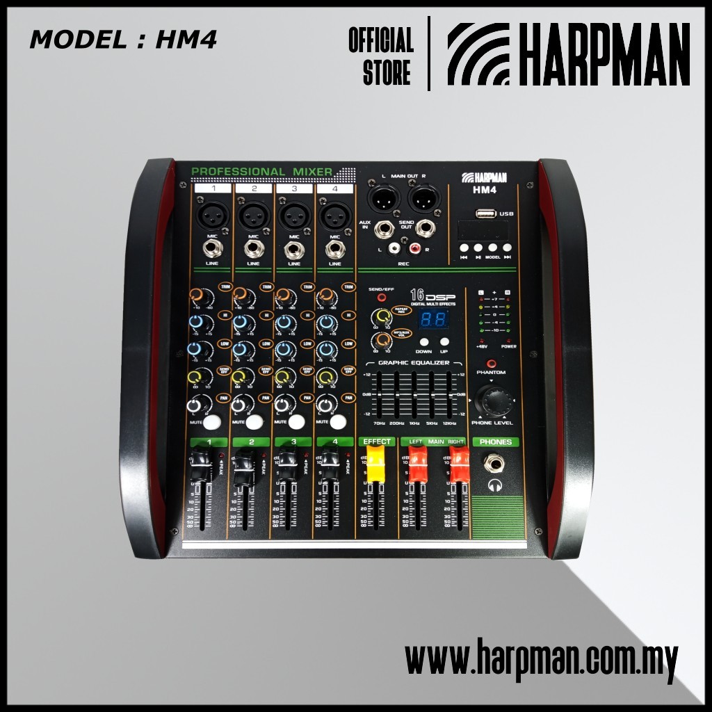 HARPMAN HM4 4 CHANNEL MIXING CONSOLE | Shopee Malaysia