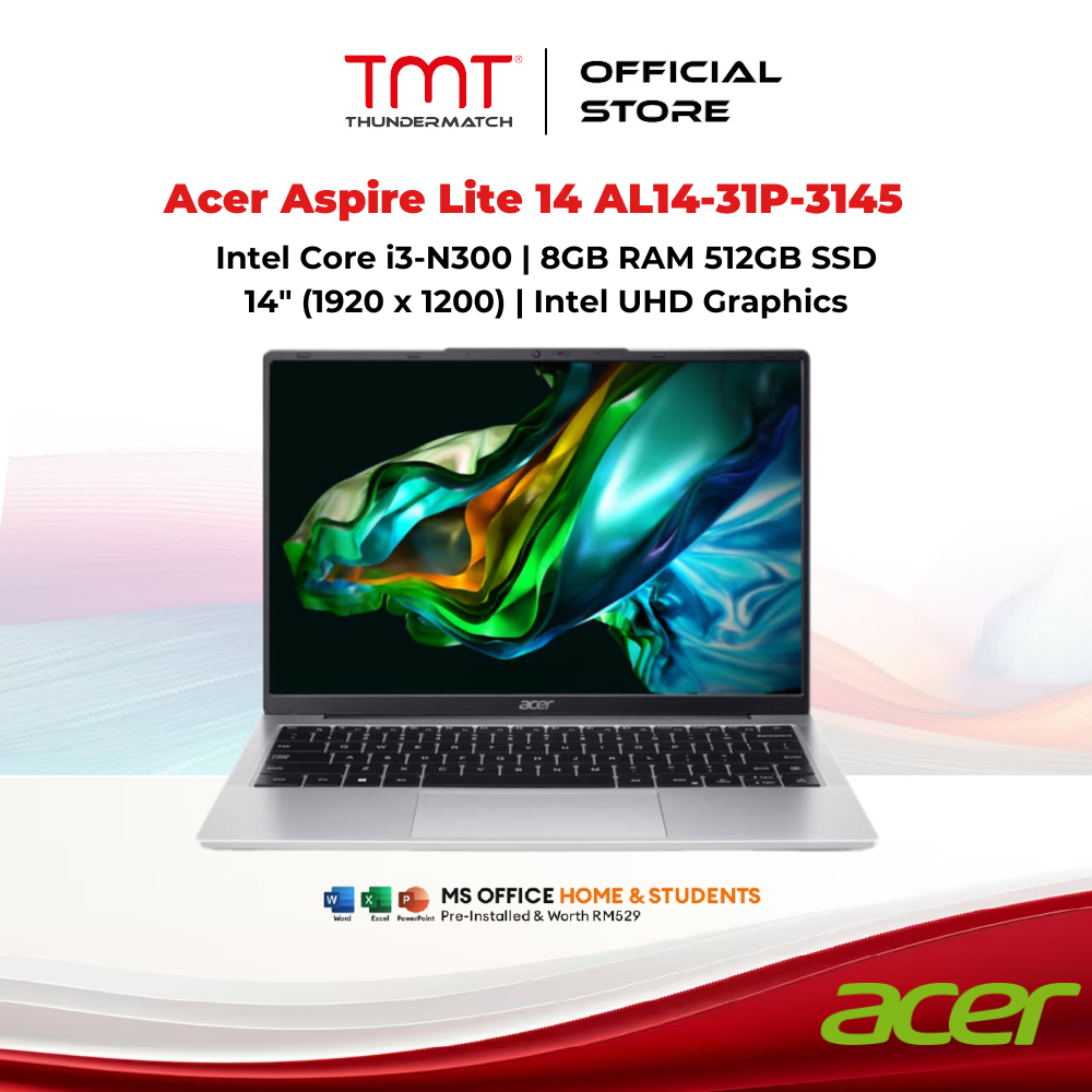 Acer Aspire Lite 14 AL14-31P-3145 Laptop | Intel i3-N300 | 8GB RAM ...
