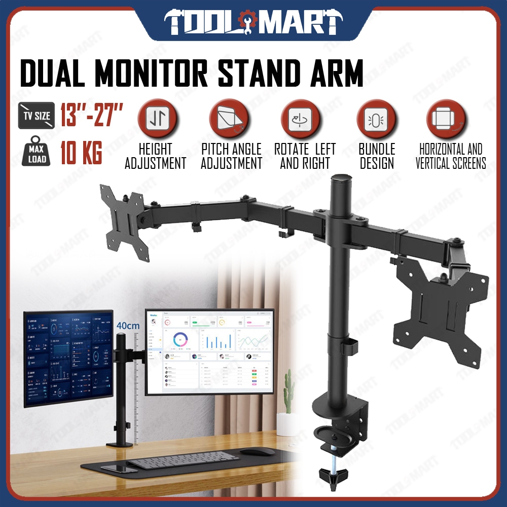 Monitor arm dual Desktop Mount Bracket Adjustable Monitor Arm 2KG-15KG ...