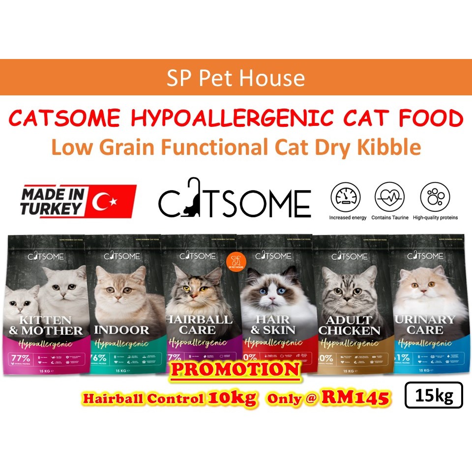 *PROMOTION* Catsome Hypoallergenic Low Grain Dry Cat Food (10kg & 15kg ...