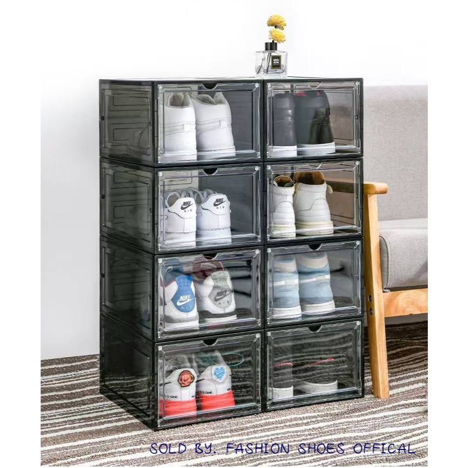 Acrylic Shoe Box Shoe Rak Kasut Box Folding Cabinet Storage Display Box ...