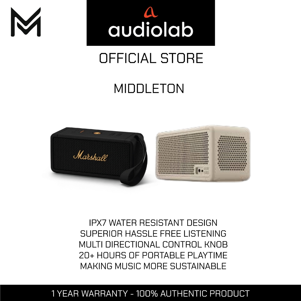 MARSHALL MIDDLETON | PORTABLE SERIES | BLUETOOTH VERSION | 1 YEAR ...