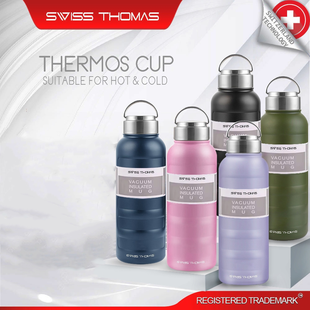 Swiss Thomas Thermos Bottle Cup 1000ml Stainless Steel Termos Insulated ...