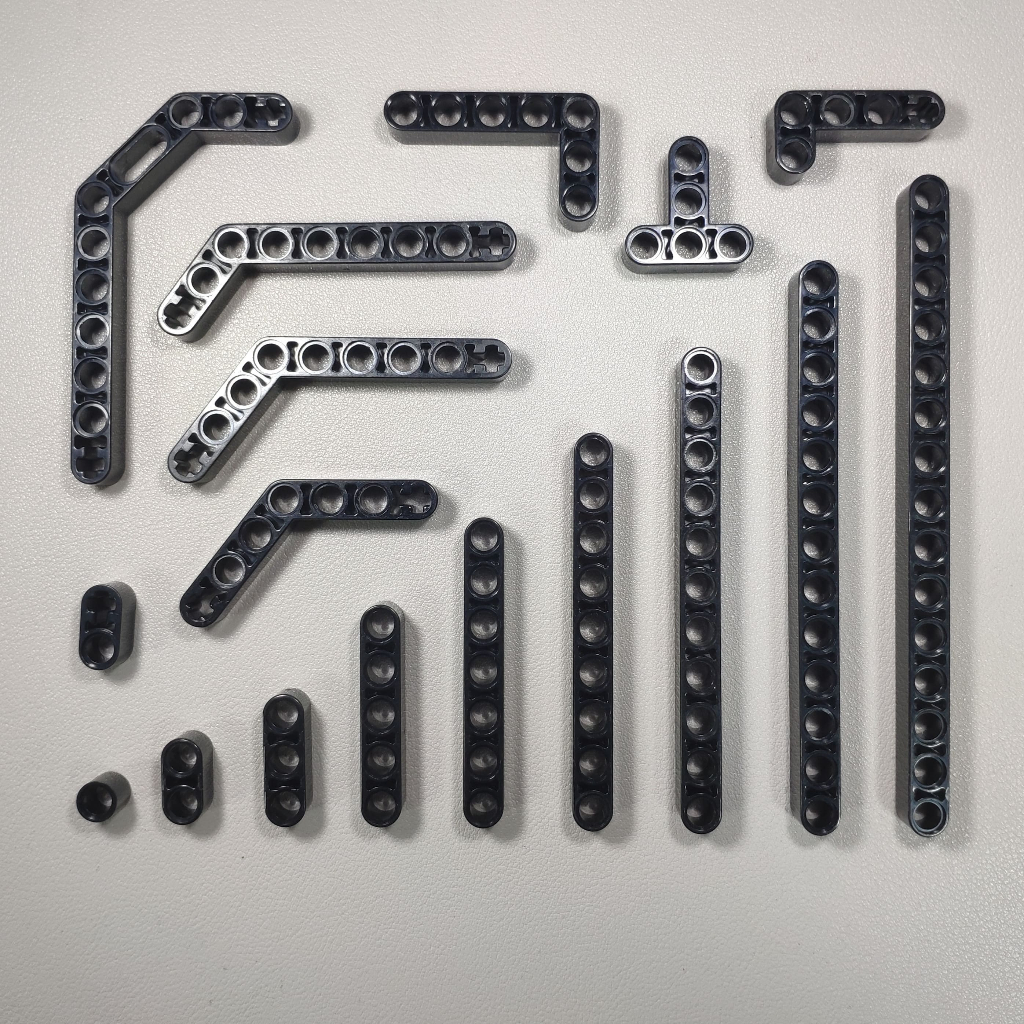 Lego Technic Parts - Black Liftarm All Thick Types (Modified Bent, L, T ...