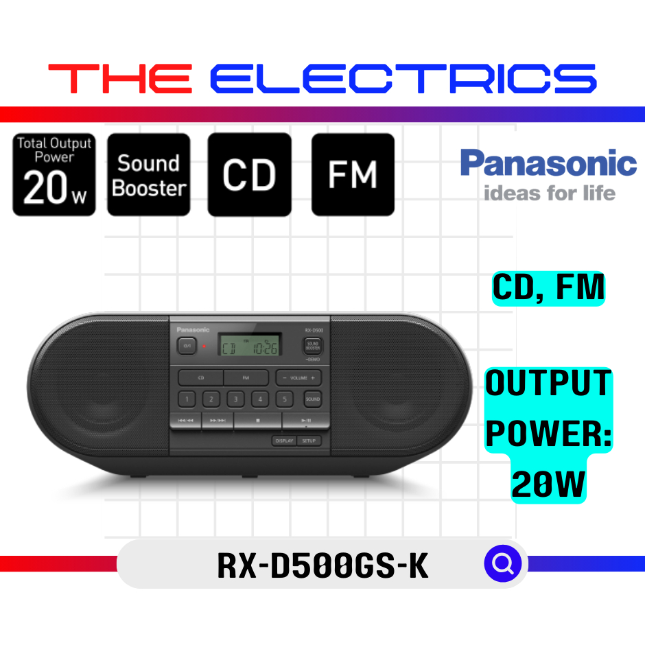 PANASONIC POWERFUL PORTABLE RADIO WITH CD RX-D500GS-K / RX-D500 ...