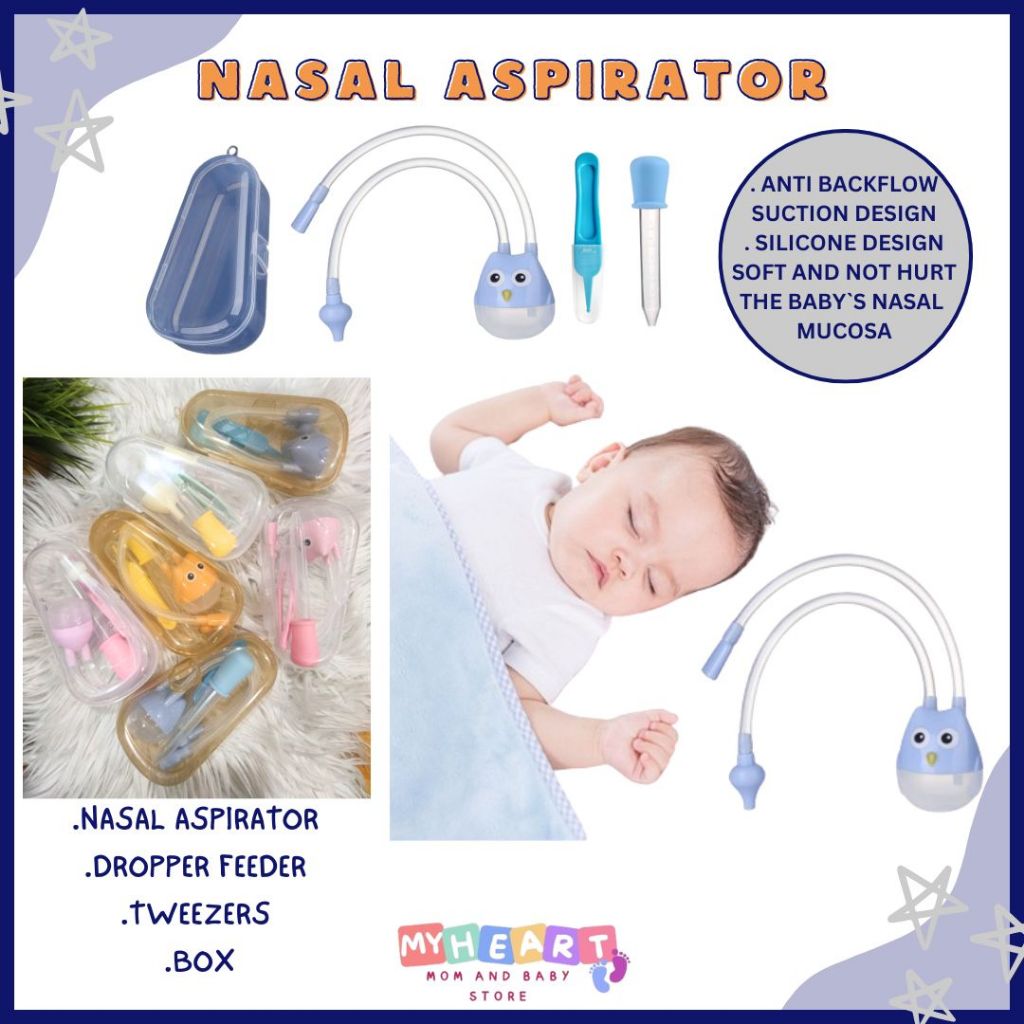 (WITH BOX) Newborn baby Nasal Aspirator Vacuum Suction Penyedut Hingus ...