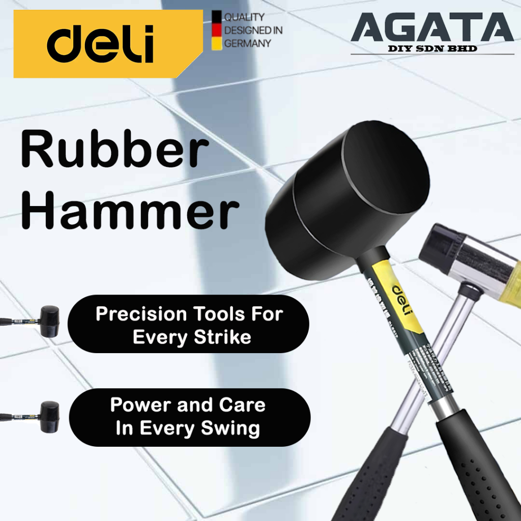 DELI Rubber Hammer DL5612 DL5616 DL5340 12oz/16oz/40mm Installation ...