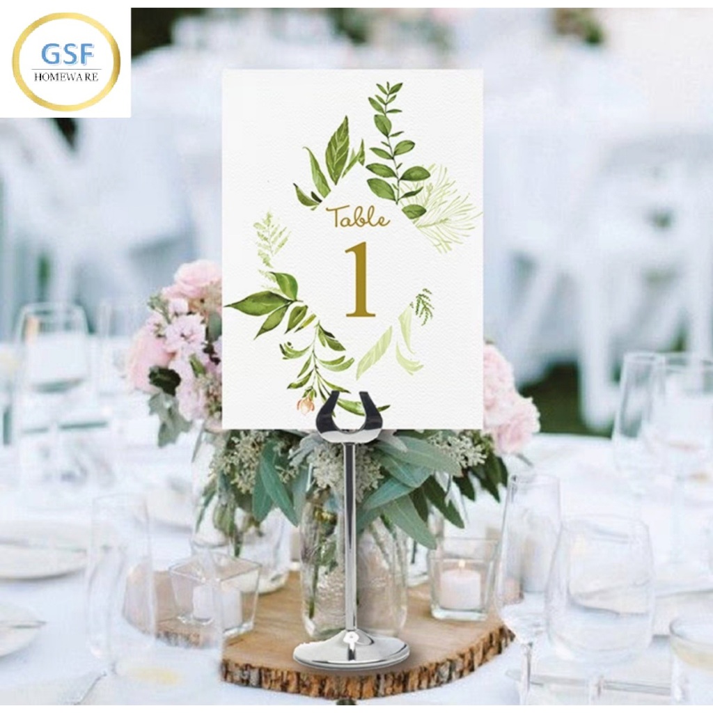TABLE NUMBER STAND STAINLESS STEEL Place Card Menu Stand TAG HOLDER ...