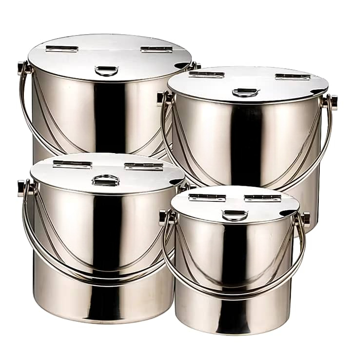 Thickened Stainless Steel Clamshell Sugar Bucket Portable Portable Ice ...