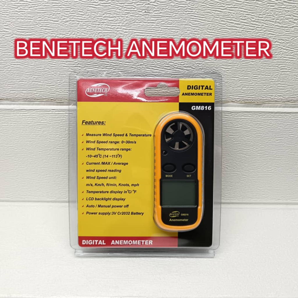 BENETECH LCD Digital Anemometer Wind Speed Gauge Meter Air Velocity ...