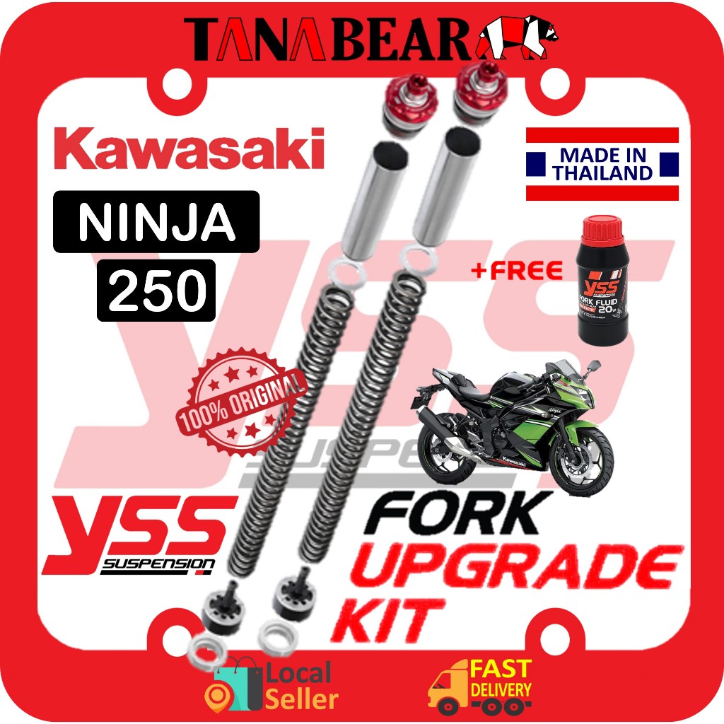 YSS Ninja250 Fork Upgrade Kit (Full Set Adjustable Top Cap Preload) +Free Fork Fuild. Ninja 250 ...