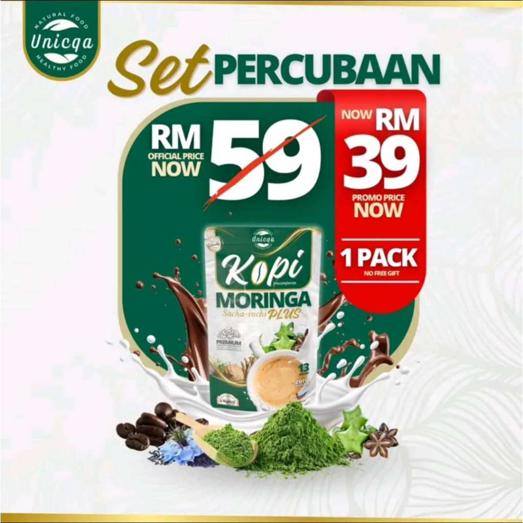UNICQA KOPI MORINGGA SACHA INCHI PLUS ORIGINAL | Shopee Malaysia