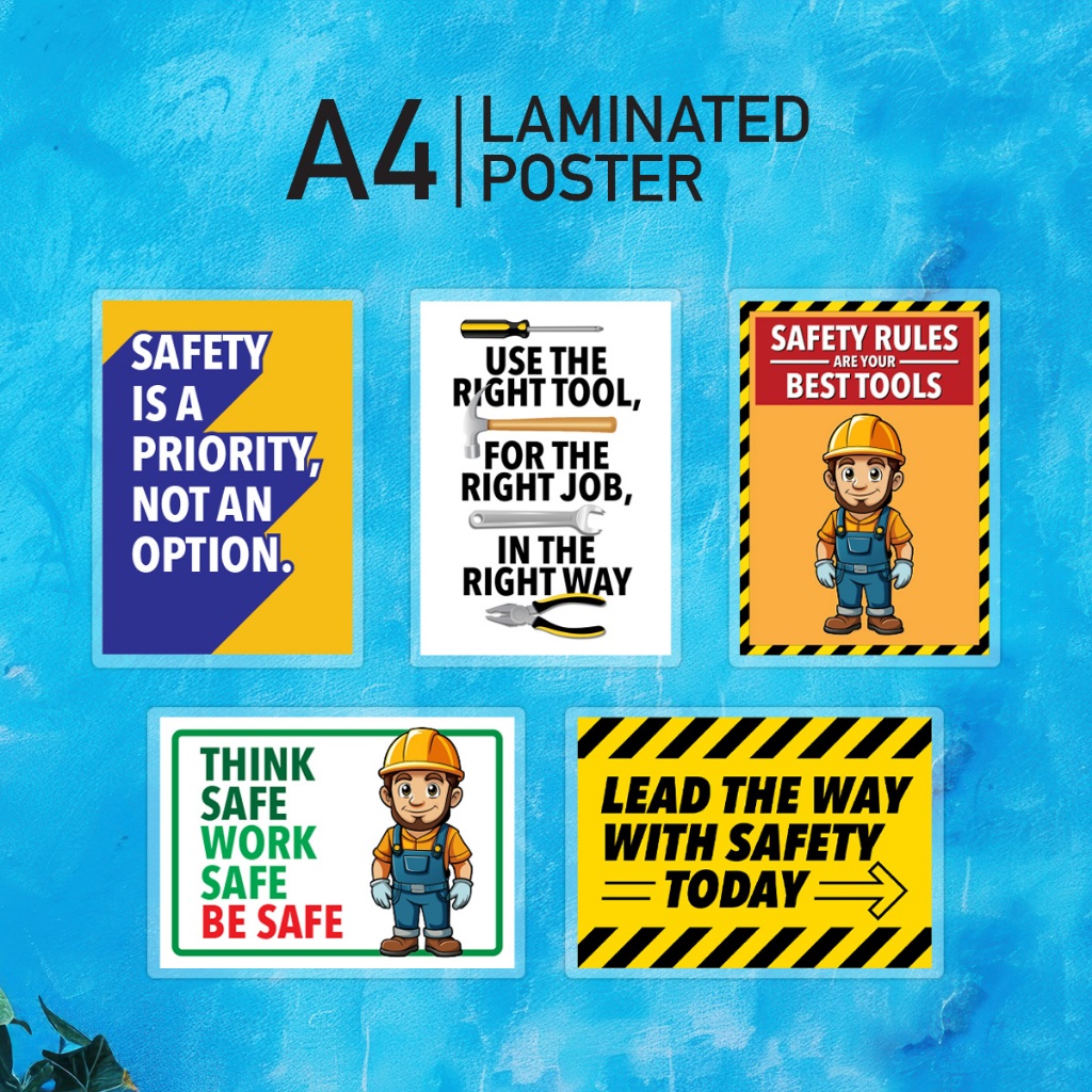 [Laminated Poster] A4 Size Papan Tanda Signage 02 Safety at Workplace ...