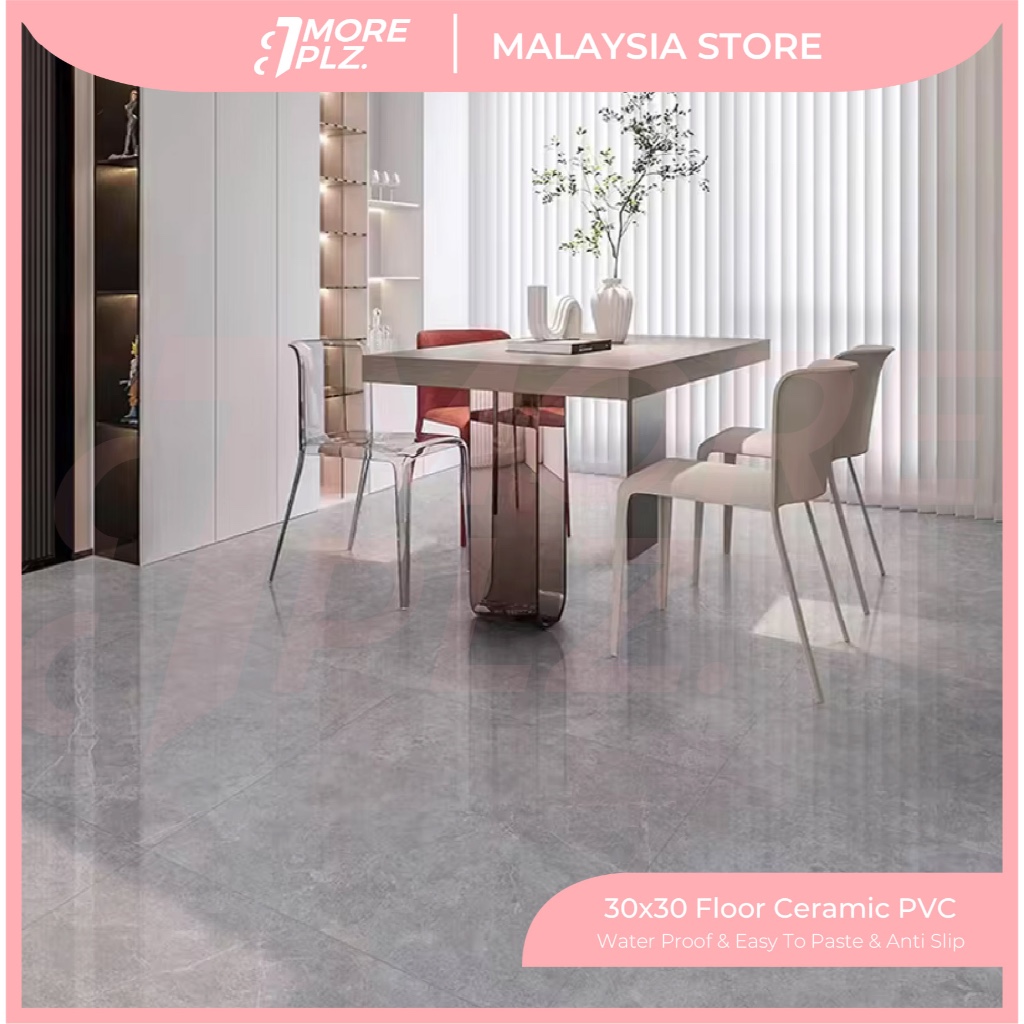 1More 1PC 30X30CM Marble Tiles Self Adhesive Floor Sticker PVC Vinyl ...