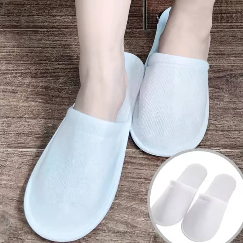 🇲🇾 🔥 5mm 8mm 9mm (Free Size) Disposable Hotel Slippers White Grey Spa ...