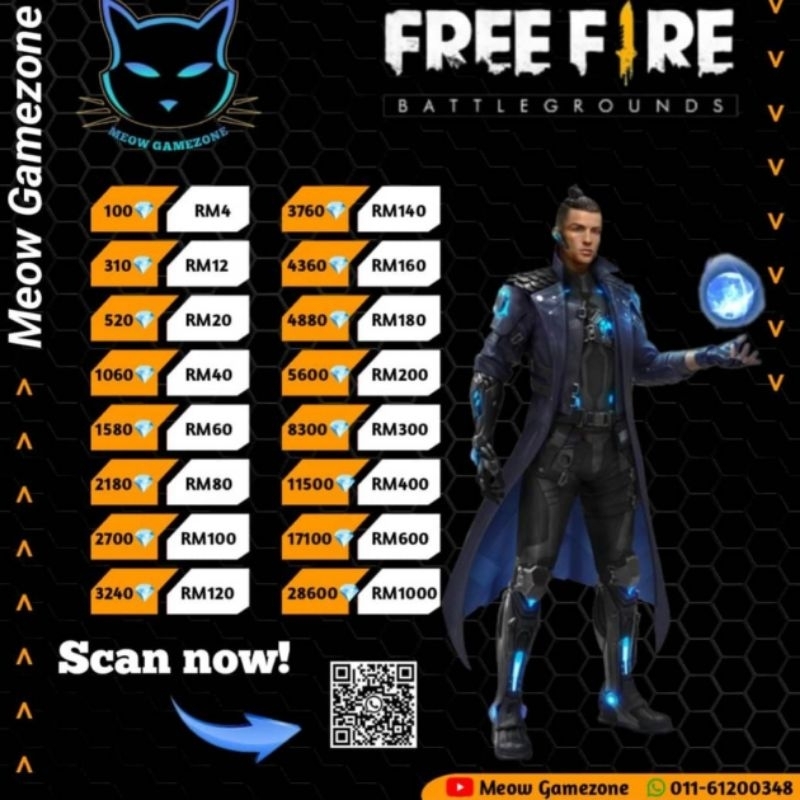 FF Top Up 100 Diamonds Cheap Free F!re | Shopee Malaysia