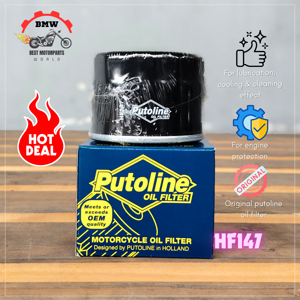 PUTOLINE HF147 Oil Filter for SYM TL500 BMW GS310 Yamaha TMAX 560 ...