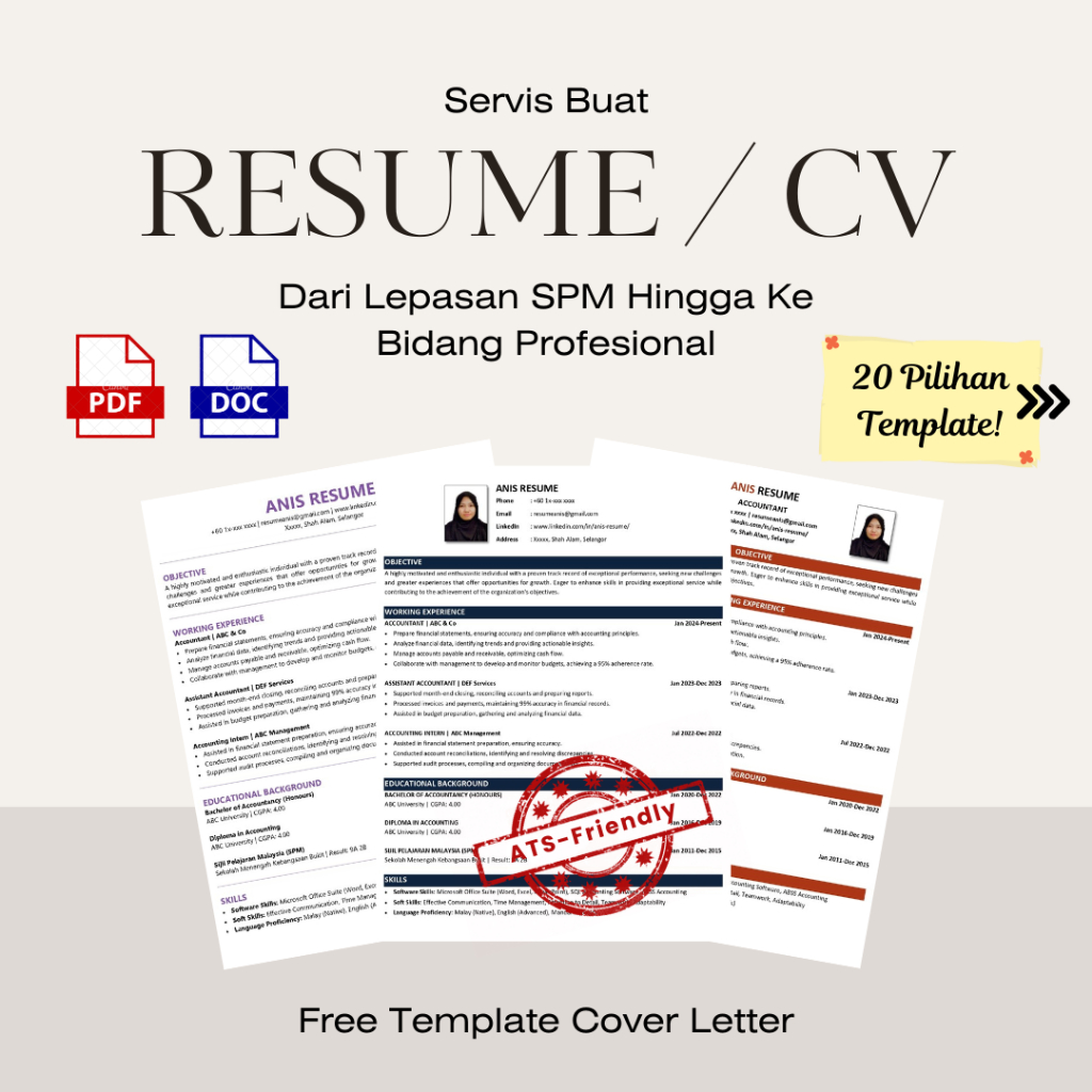 Resume | Servis Buat Resume | CV | Resume ATS Friendly | Shopee Malaysia