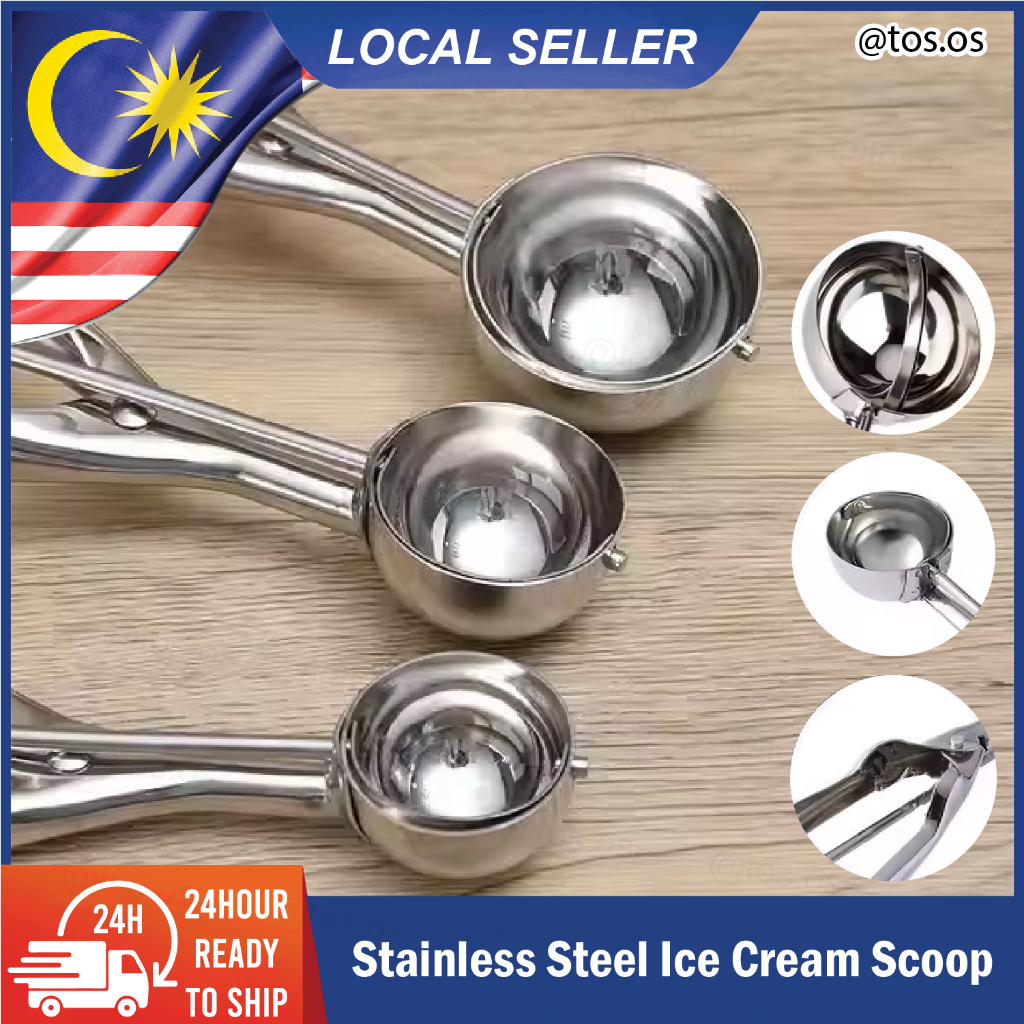 Stainless Steel Ice Cream Scoop Cookie Scoop Round Fruit Baller/Skop ...