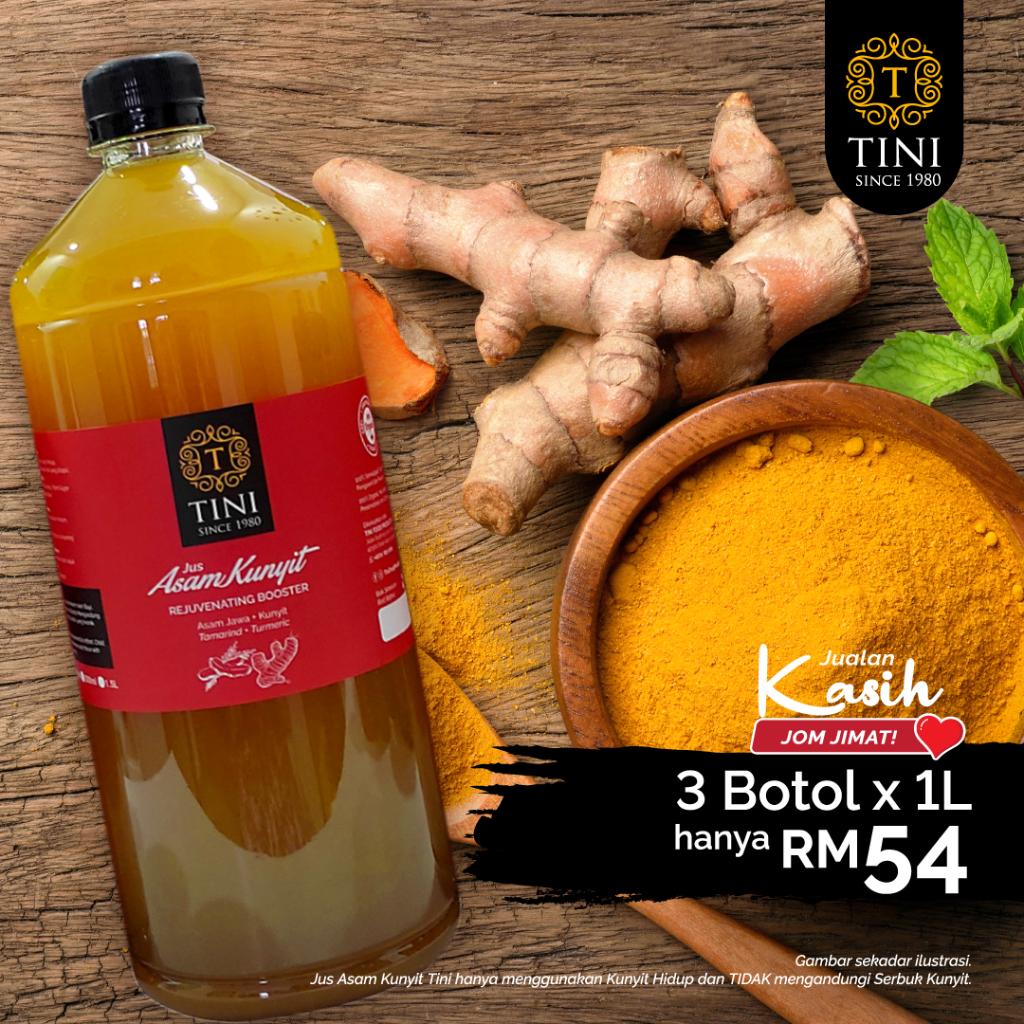 Jus Asam Kunyit Tini (Original Recipe) - 3x1Litre - Jualan Kasih ...