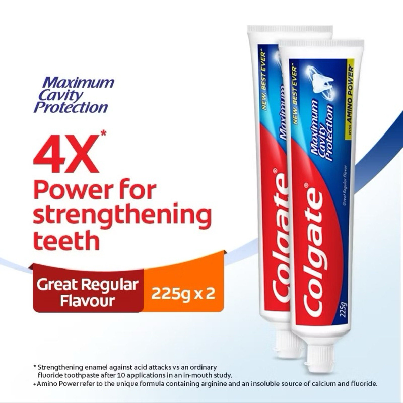 COLGATE Max Cavity Protect Toothpaste Great Regular 2x225g | Shopee ...