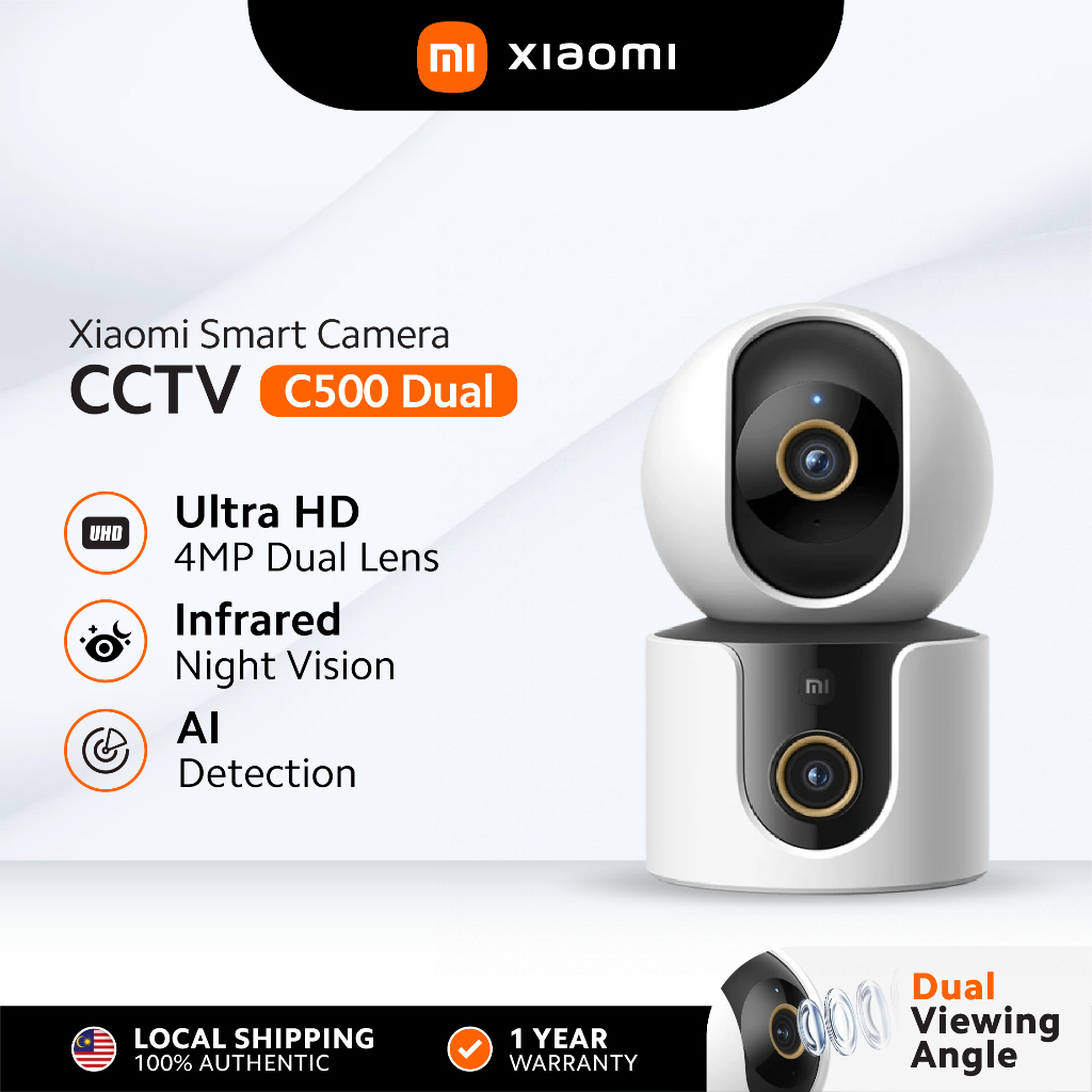 Xiaomi Smart Camera C500 Dual | 4MP Ultra-HD Resolution | 360° Pan ...