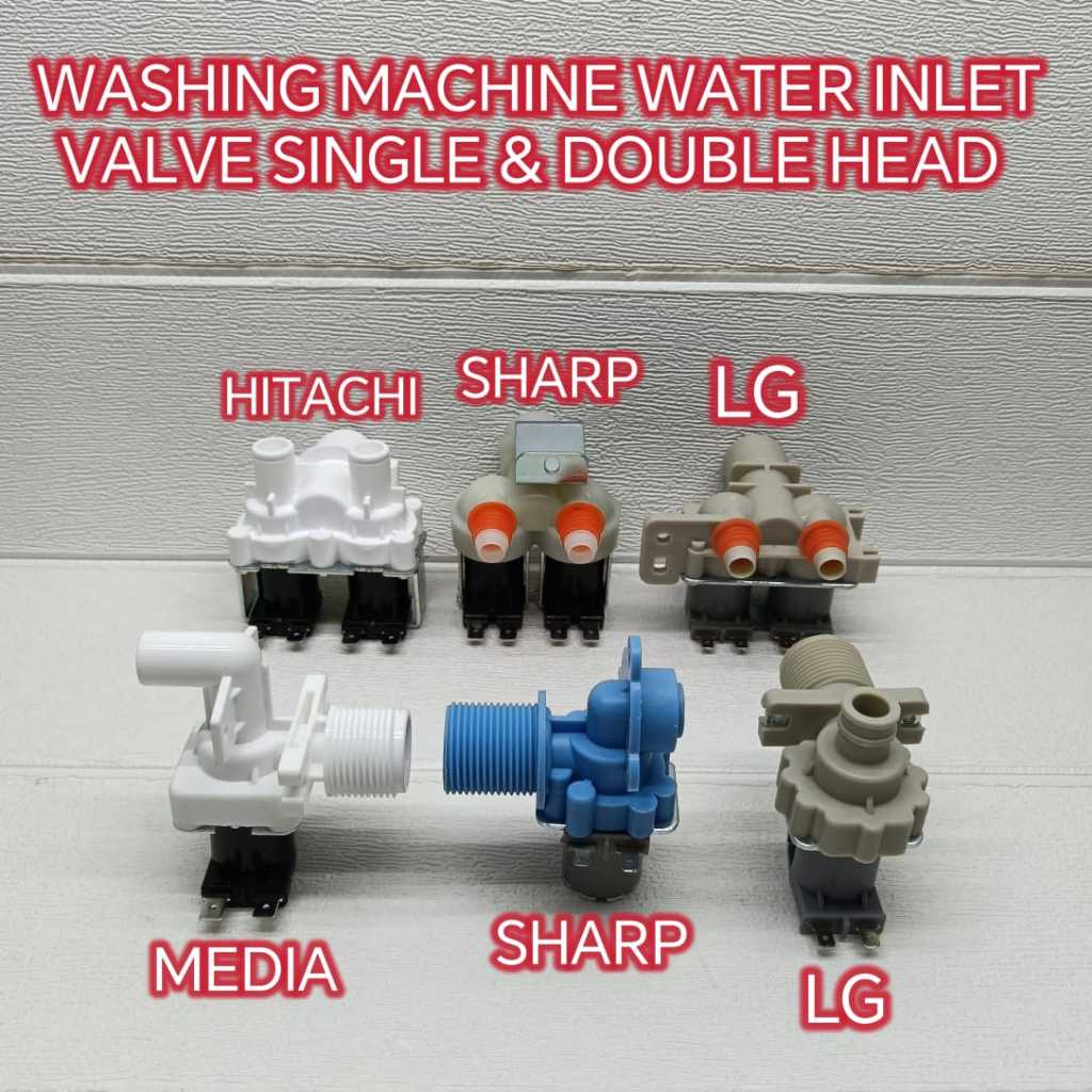 washing machine water pump inlet valve flow input single & double head ...