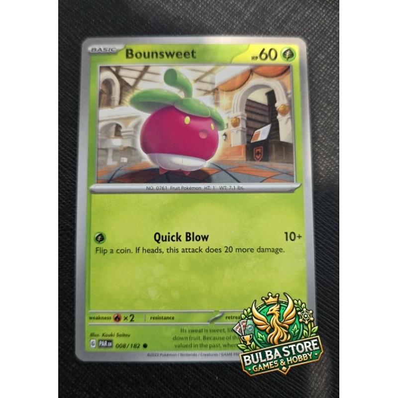 Bounsweet 008/182 Paradox Rift PAR SV04 Pokémon TCG Card Game Scarlet ...