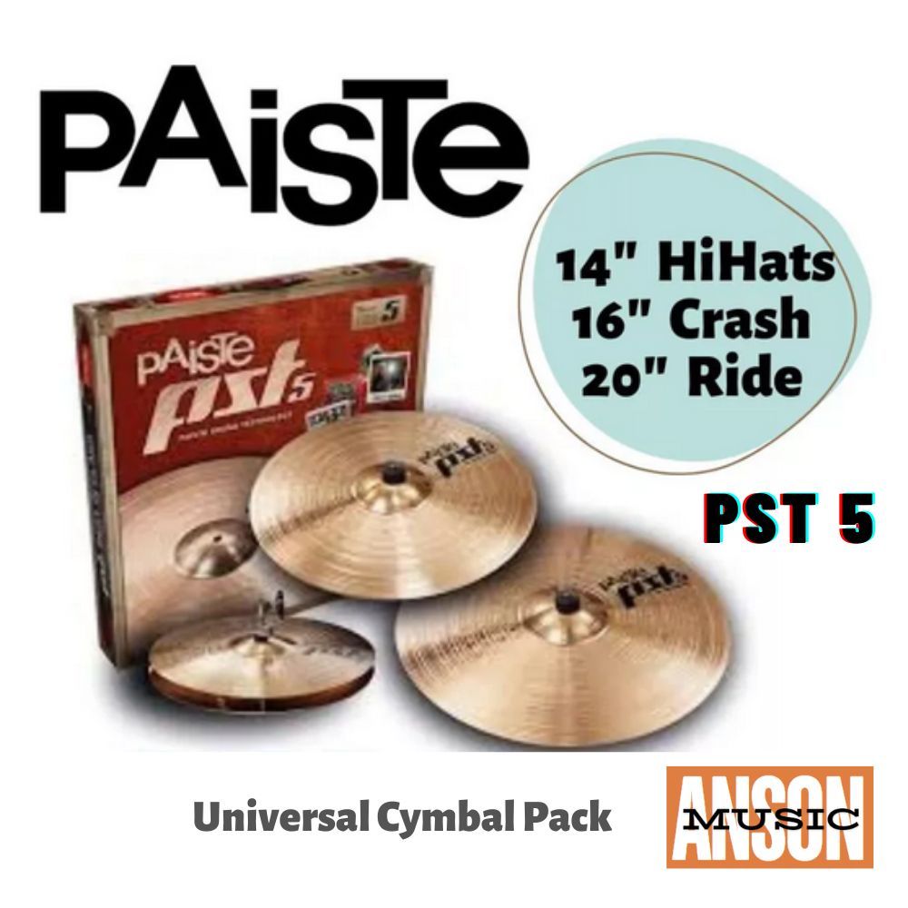 Paiste PST 5 Universal Cymbal Pack 14"/16"/20" ( PST5 PST-5 ) | Shopee ...