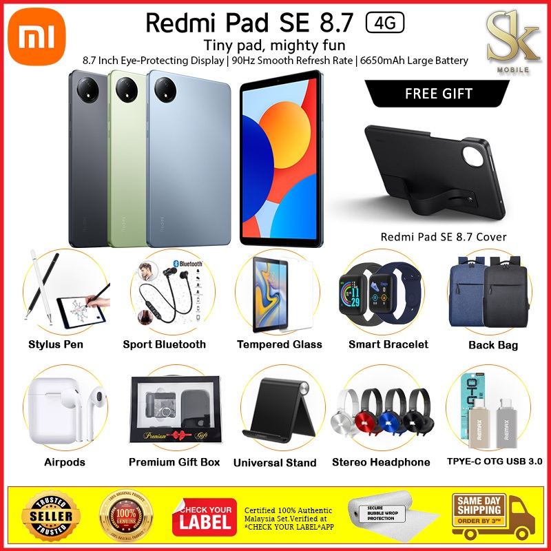Redmi Pad SE 8.7 4G / Wi-Fi Tablet | 6GB RAM + 128GB ROM | Original ...