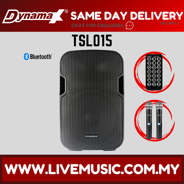 Dynamax TSL015 15'' 120w Bluetooth Portable Pa System Speaker With 2 ...